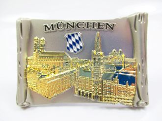 Generic München Bayern Metall Magnet Schriftrolle Souvenir Germany Marienplatz Kirche