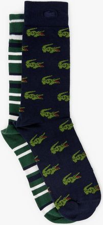 Lacoste Lot de deux paires de chaussettes en coton m&eacute;lang&eacute;