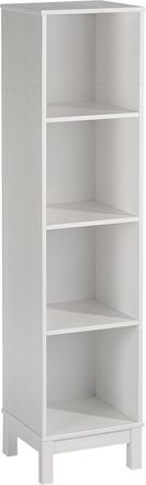 IDIMEX Regal Standregal Bücherregal Büroregal Badregal Massivholzregal Kiefermassivregal Logo 4 Fächer, Kiefer massiv, weiß