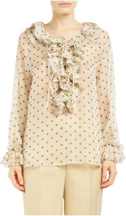 P.A.R.O.S.H. P.a.r.o.s.h., Femme, Blouses et Chemises, Brun, Taille: 40 FR Blouse Pallina