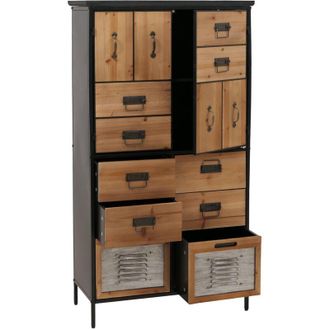 Hhg Apothekerkommode HHG-310, Schrank Highboard Schubladen, Vintage Shabby-Look 136x73x35cm, natur