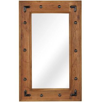 vidaXL Vidaxl - Miroir sur pied en bois dacacia massif 50 x 80 cm - Surface polie et laqu&eacute;e - D&eacute;coration vintage pour entr&eacute;e ou salle de bain - vidaXL926123