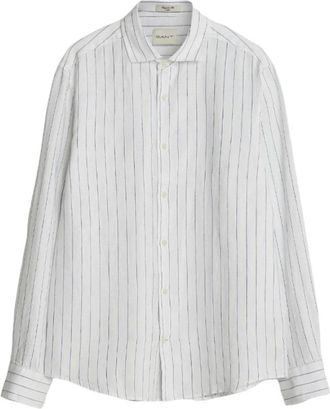 GANT Homme, Chemises, Blanc, Taille: XL Chemise Ray&eacute;e en Lin