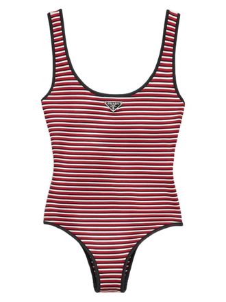 Prada maillot de bain à rayures - Noir