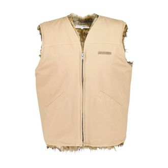 Maison Margiela Weste mit Faux-Fur-Besatz - - Jackets - Herren - Beige - L