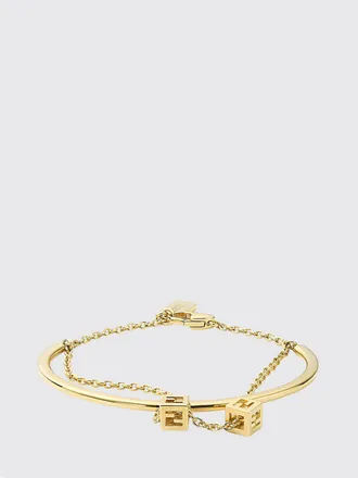 Fendi Bracelet Faces en bronze dor&eacute; avec d&eacute;tail monogramme FF