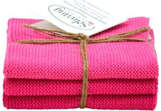 Solwang Putzlappen Pink Kombi gestrickt rosa Baumwolle Wischtücher Edelstahl