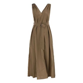 Brunello Cucinelli Femme, Robes, Brun, Taille: 36 FR Duna Cotton Dress