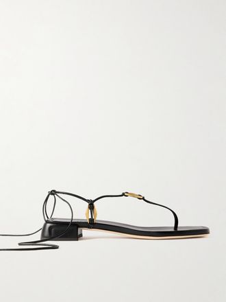 Jimmy Choo London Onyxia Sandalen Aus Leder Mit Verzierungen - Schwarz