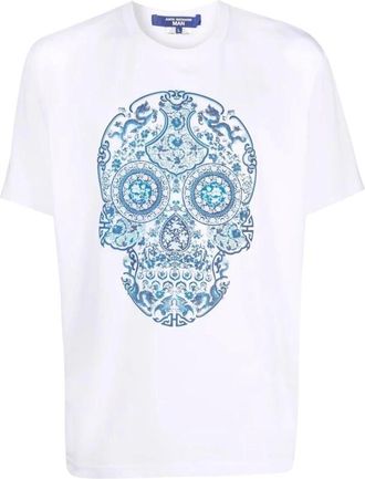 Junya Watanabe Homme, Tops, Blanc, Taille: M T-shirt graphique motif cr&acirc;ne