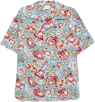 Drôle de Monsieur Le Chemise Peony Hemd - Blau