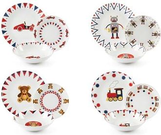 Excelsa Toy History Serivzio 12 Teller, Porzellan, für 4 Personen