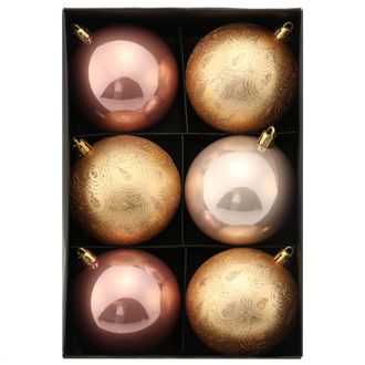 Com-Four 6X Weihnachtskugel - Christbaumkugeln aus bruchsicherem Kunststoff f&uuml;r Weihnachten - Baumschmuck f&uuml;r den Christbaum - Christbaumschmuck &Oslash; 8 cm (06 St&uuml;