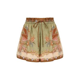 Zimmermann Indra Relaxed Short - - Shorts - Damen - Gr&uuml;n - L