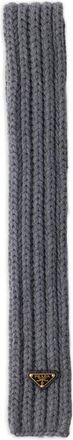 Prada écharpe en maille côtelée - Gris