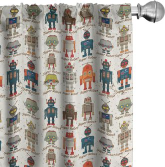 Abakuhaus Roboter Vorh&auml;nge, Gardinen, Super Robot, Fensterbehandlungen f&uuml;r Wohnzimmer Schlafzimmer Dekor, 2 St&uuml;ck 75 cm b x 245 cm h, Mehrfarbig