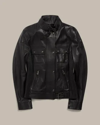 Belstaff Veste Ic&ocirc;ne Gangster Pour Femme Nappa Leather Noir 36