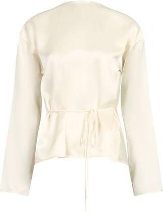 Helmut Lang Top satin&eacute; &agrave; nouer en soie