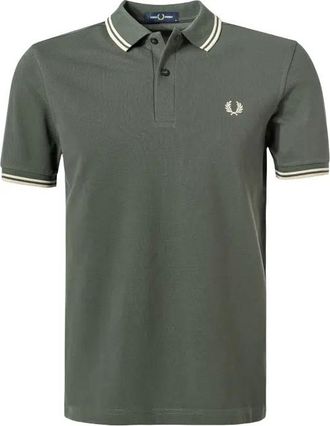 Fred Perry Herren Polo-Shirt gr&uuml;n Baumwoll-Piqu&eacute;