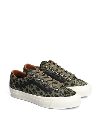 Vans Womens Sneakers Old Skool Olive Leather Trainers