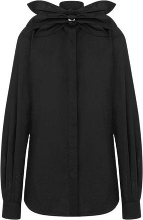 Moschino Femme, Blouses et Chemises, Noir, Taille: 42 FR Cotton Poplin Jacquard Shirt