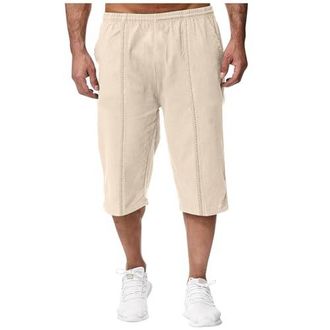 Generic NAFING Pantacourt Homme &Eacute;t&eacute; Respirant Pantalon Yoga Plage Baggy Shorts Bermudas Sport Jogging Taille Elastique Pants Cordon De Serrage Pantalons Trava