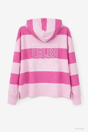 Elbsand Strickjacke Eydis Magenta Sky_Soft Rose_stripe