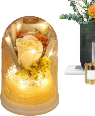 Generico LED-Rosenbouquet in Glaskuppel, konservierte Blumennachtlampe, Infinity- mit weichem Licht f&uuml;r Schreibtischdekoration, romantisch, f&uuml;r Frauen, Mom, Wi