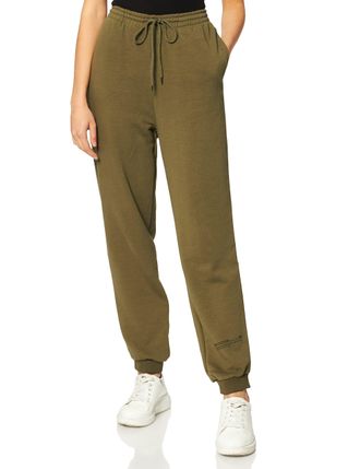 NA-KD Damen Good Will Printed Sweatpants Trainingshose, dunkelgr&uuml;n, L