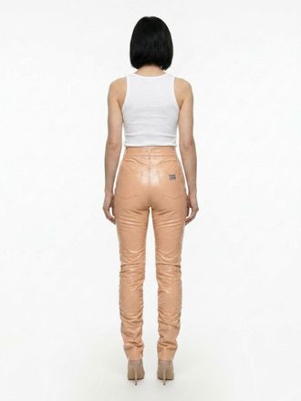 Dolce & Gabbana Womens Pink Leather Pants
