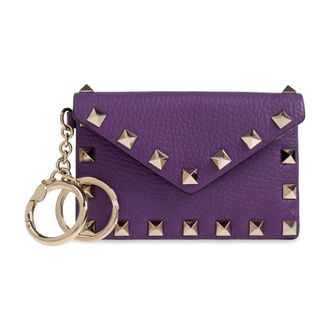 Valentino Garavani Leder Pochette mit Schl&uuml;sselanh&auml;nger - - Accessories - Damen - Lila - ONE SIZE