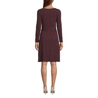 Lands End Jerseykleid mit U-Boot-Ausschnitt, Damen, Größe:48-50 regular, Rot, Baumwolle Modal, by Lands End