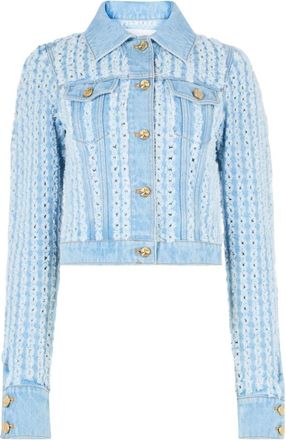 Nina Ricci Femme, Vestes, Bleu, Taille: 44 FR Denim Trucker Jacket