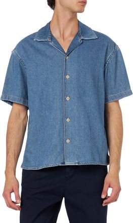 Jack & Jones Herren Jjicabana Jjdenim Ss Mf 370 Styd Ln Jeanshemd, Blue Denim, XL