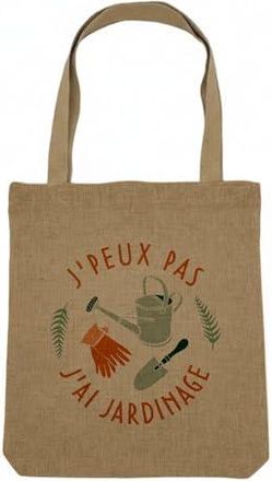 Fabulous Sac Shopping Tote Bag Aspect Lin - JPeux Pas Jai Jardinage Jardin Nature Plante - Sac de Courses Toile Epaisse 360g Beige Naturel Cabas Port&eacute; Epaule S