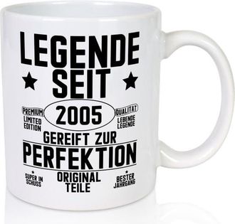 Generic Legende seit 2005 | Geburtstag | Gut gereift | Whiskey Logo - Tasse Weiss - Kaffeetasse/Geschenk/Familie