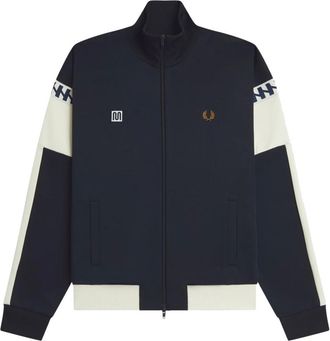Fred Perry Homme, Sweatshirts et sweats &agrave; capuche, Bleu, Taille: XL Cut And Sew Track Jacket