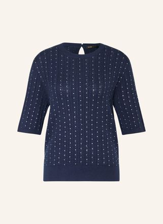 Maje Strickshirt Mit Schmucksteinen blau