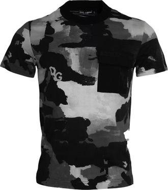 Dolce & Gabbana T-Shirt mit Camouflage-Print und Tasche