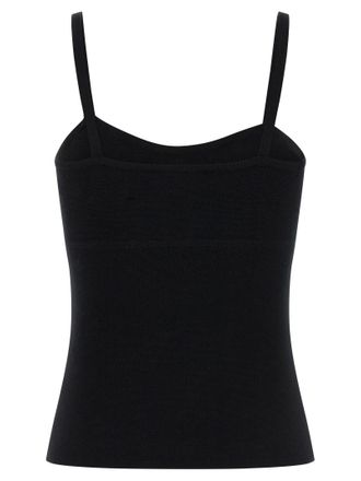 Max Mara Womens Black Virgin Wool Tank Tops
