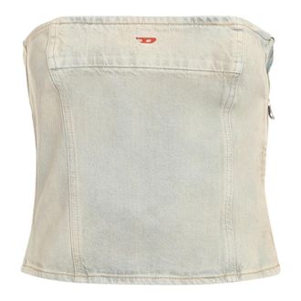 Diesel Denim Top mit Washed-Out-Effekt - - Tops - Damen - Blau - S