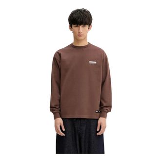 Neighborhood Klassischer Rundhals-Langarmshirt - - Tops - Herren - Braun - XL