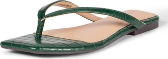 Amazon Essentials Damen Thong Sandals, Grünes Krokodilimitat, 39.5 EU