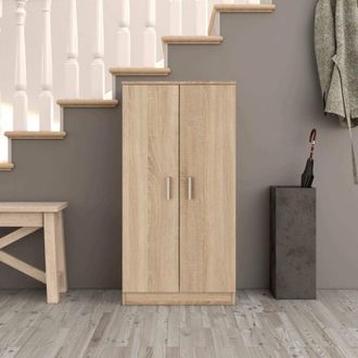 Dmora Multifunktions-Kleiderschrank mit 2 T&uuml;ren mit 6 Regalen, Mehrzweck-Schuhregal, Aufbewahrungsschrank mit Regalen, cm 55x36h108, Farbe Eiche - Dmora