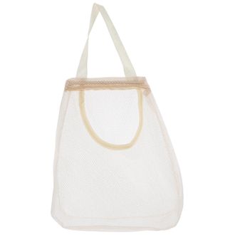 BESPORTBLE Wiederverwendbarer Netzbeutel zum Aufh&auml;ngen Wand Aufbewahrungstasche f&uuml;r Knoblauch Zwiebeln und Ingwer Atmungsaktives K&uuml;chen Organisationsnetz In Beig