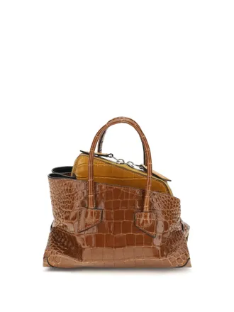 The Attico Womens Mini Handbag La Passeggiata Leather Brown Calf Handbags Hand Bags