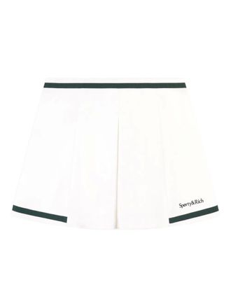 Sporty & Rich Gestreifter Mila Minirock - Wei&szlig;