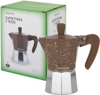 KASANOVA 1 0% FETT DREI-TASSEN-KAFFEEMASCHINE BRAUN, Aluminiumlegierung Nylon