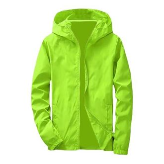 Generic Sweat à Capuche décontracté de Couleur Unie pour Hommes, Grande Taille, Manteau de Sport dextérieur à Fermeture éclair réfléchissante (Green, XXXXXXXL