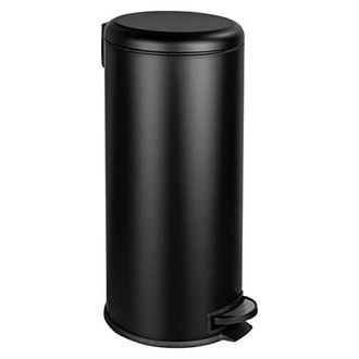 WENKO K&uuml;chen Abfalleimer Leman, 30 Liter, M&uuml;lleimer mit Absenkautomatik, Tretfunktion, herausnehmbarem Einsatz, aus lackiertem Stahl, 30,5 x 64 x 37,5 cm, S